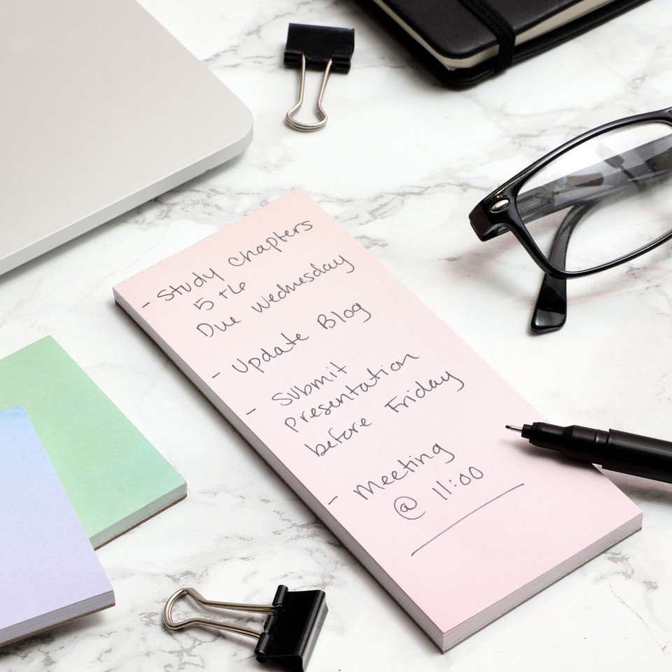 8 Pack To Do Pastel Sticky Notes Pad, Gradient Colors, 50 Sheets Each ...