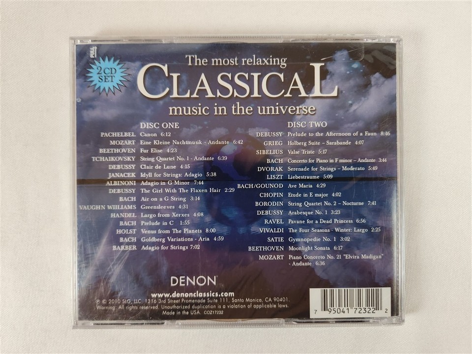 The Most Relaxing Classical Music In The Universe 2-CD (2010, Denon ...