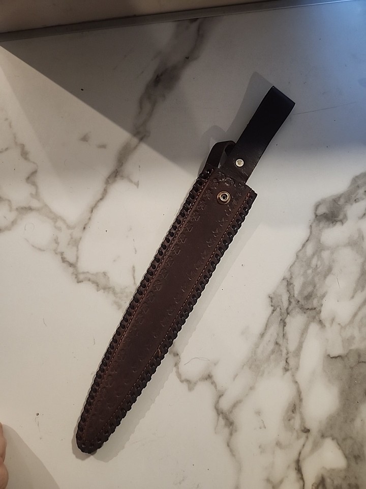 Dark Brown Leather Dagger/Dirk Sheath With Belt Loop Attachment 12"x1.5 ...