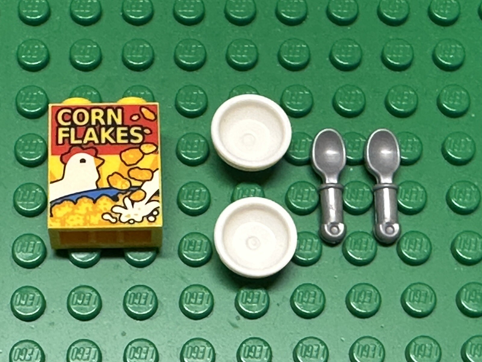 Lego 1x2x2 Brick W/Inside Stud Holder With Chicken & Corn Flakes ...