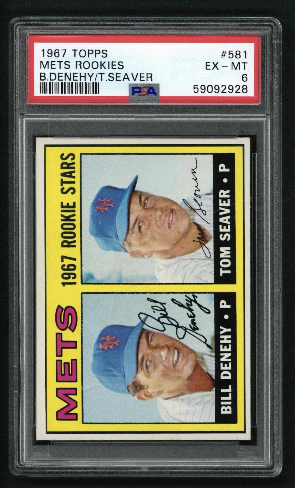 1967 Topps #581 Tom Seaver PSA 6 EX-MT *HI-END - IMMACULATE PRINT * RC ...