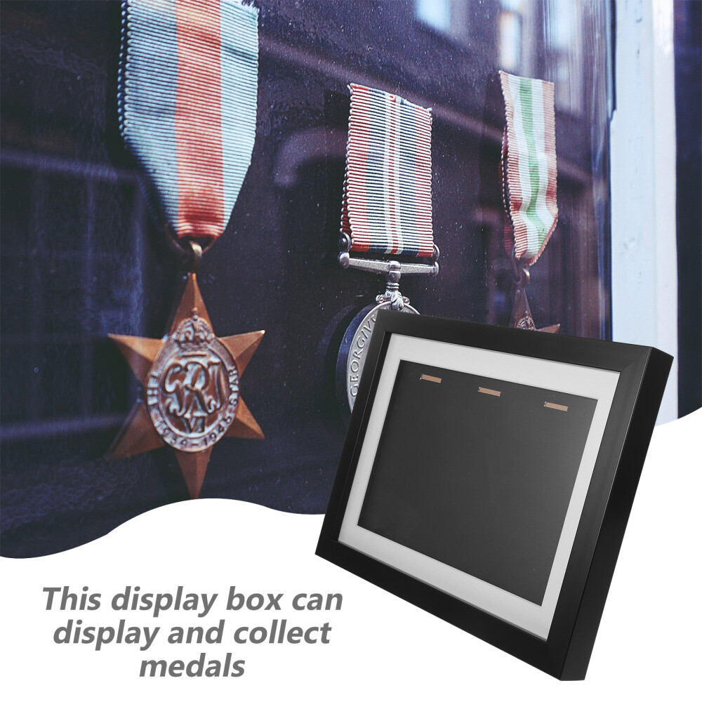 Paper Wood Badge Display Box Stand for Pictures Medal Case Frame | eBay