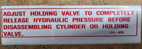 6X2 SAFETY ADJUST HOLDING VALVE STICKER 211-070 LOT OF 2 | eBay