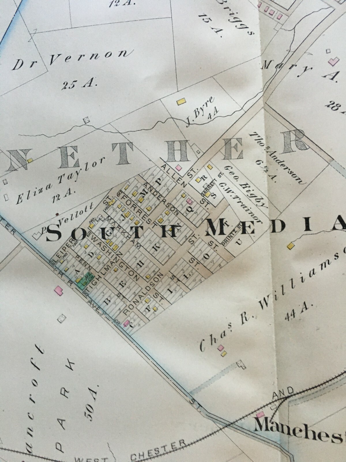 1882 UPPER AND NETHER PROVIDENCE MEDIA STATION DELAWARE COUNTY PA ATLAS ...