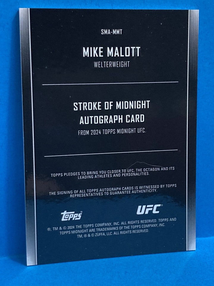 2024 Topps Midnight UFC Mike Malott Stroke of Midnight #SMA-MMT Auto | eBay