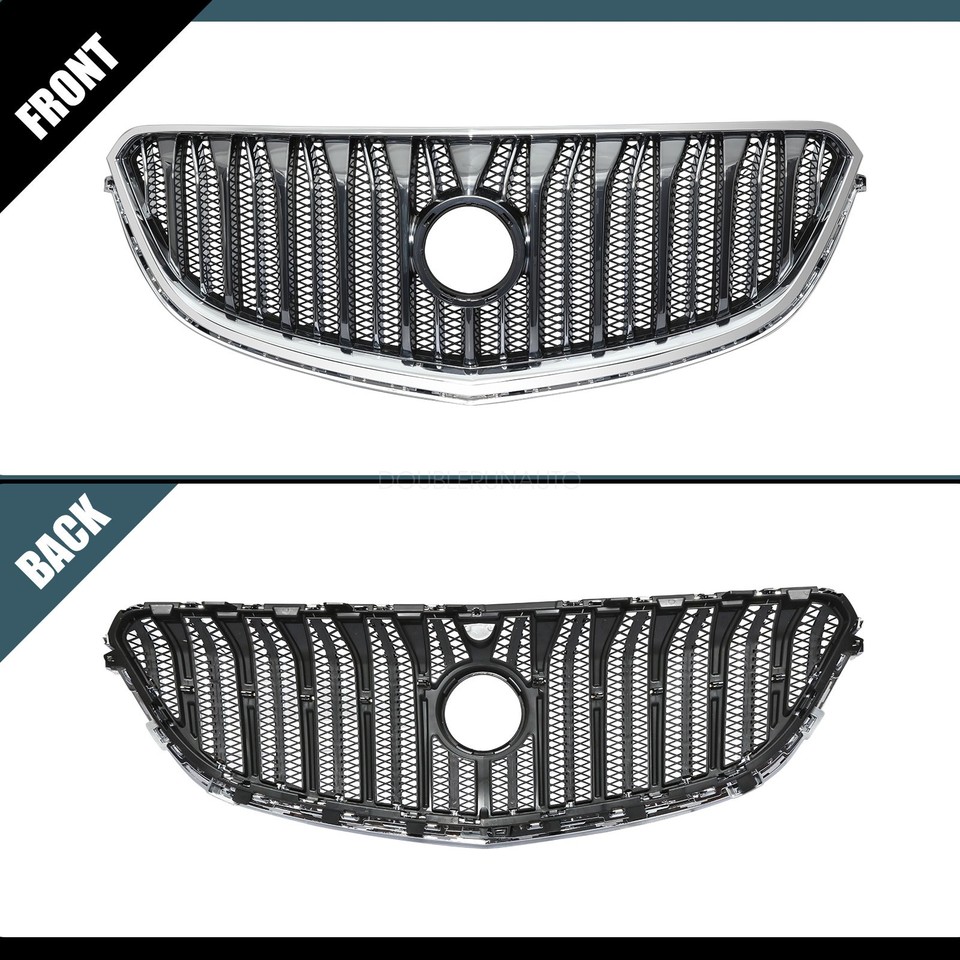 For Buick Enclave 2013-2016 2017 Chrome Black Front Upper Grill Grille ...