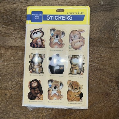 1976 Ambassador Stickers Jungle Animals NIP 4 SHEETS | eBay