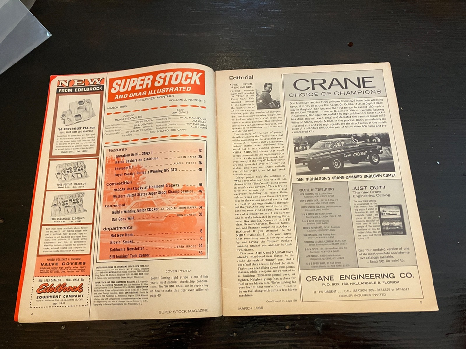 VINTAGE ORIGINAL MARCH 1966 SUPER STOCK MAGAZINE | eBay