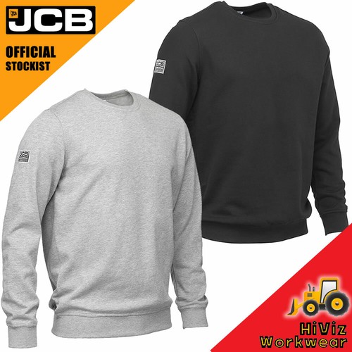 Mens JCB Work Jumper Crew Neck Long Sleeve Sweatshirt Work Plain Trade ...
