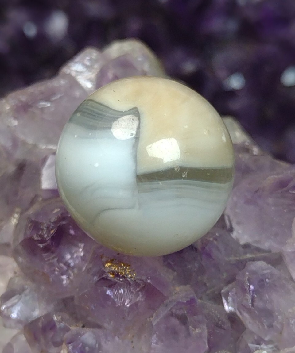 Tan Nude Color Phantom Conqueror Vitro Agate Patch Vintage Marbles .63 ...