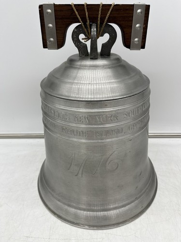 Vintage 1974 Seymour Mann Pewtertone Ice Bucket 1776 Liberty Bell Italy ...