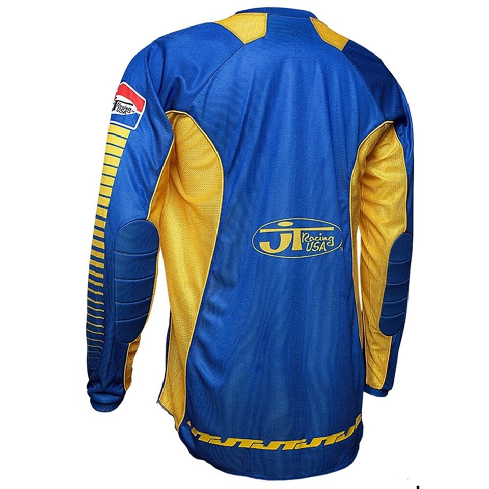 JT RACING JERSEY BLUE YELLOW PRO-TOUR MOTOCROSS MX SHIRT retro evo ...