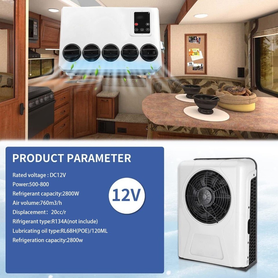 12000BTU 12V Mini Split AC Truck Air Conditioner Unit for Caravan Semi ...