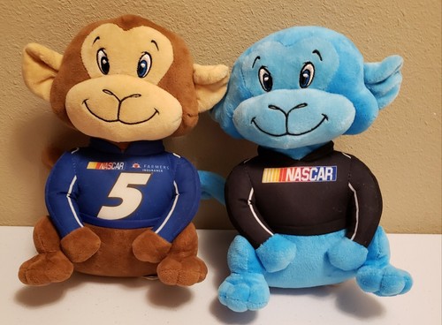 Lot of 2 NASCAR Plush Stuffed Monkey And Hendrick Racing 5 Brown 10 ...