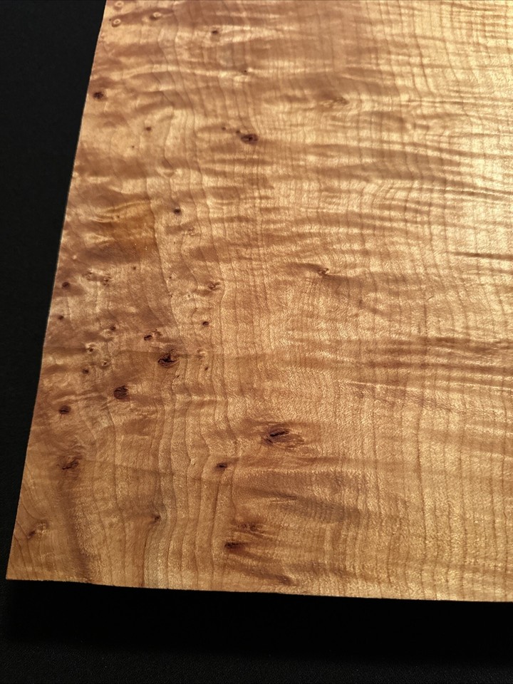 5A Fiddleback Maple, 20 1/4” Long, 7 3/4” To 9 7/8” Widest, 1 3/4 ...