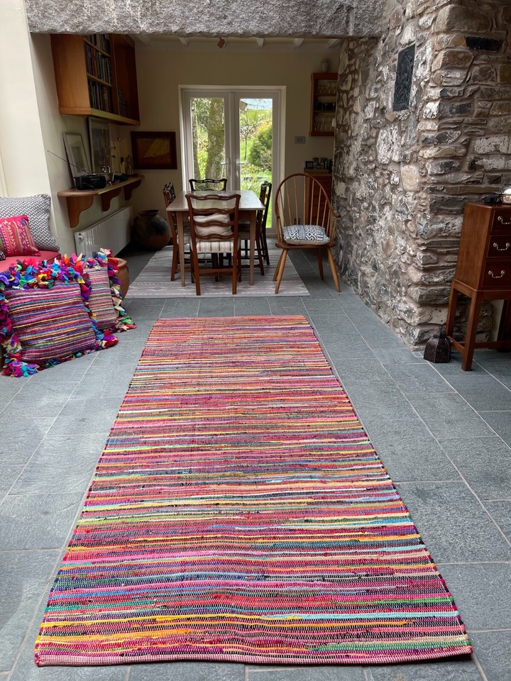 Rag Rug Rainbow Rugs Multi Colour Chindi Floor Mat Striped Mats ...