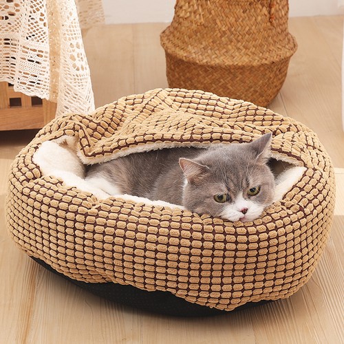 Small Dog Cat Litter Bed Cozy Pet for Cats Soft Breathable Winter Nest ...