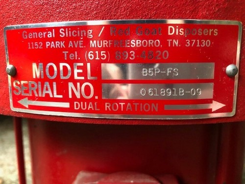 Red Goat B5P-FS 5HP Commercial Garbage Disposal System 3-Ph Disposer | eBay