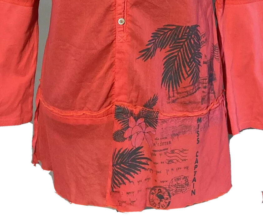 Miss Captain Tunic T 40 Coral Postcard French Designer Top Unique ...