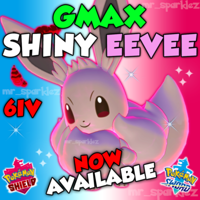 SHINY GMAX EEVEE 6IV HIDDEN ABILITY Pokemon Sword Shield | eBay