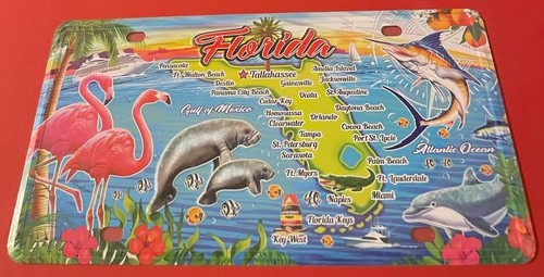 Florida Vacation Booster License Plate Beaches Manatees Pensacola ...