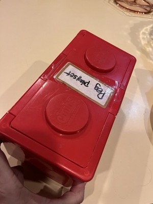 Vintage Plastic Red Chubs Baby Wipes Lego Stackable Storage Container ...