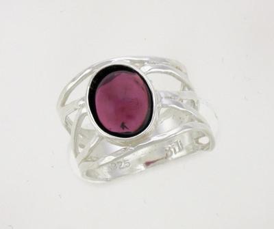 925 SILVER RING SIZE:7 R-2518 SIG GARNET STONE | eBay