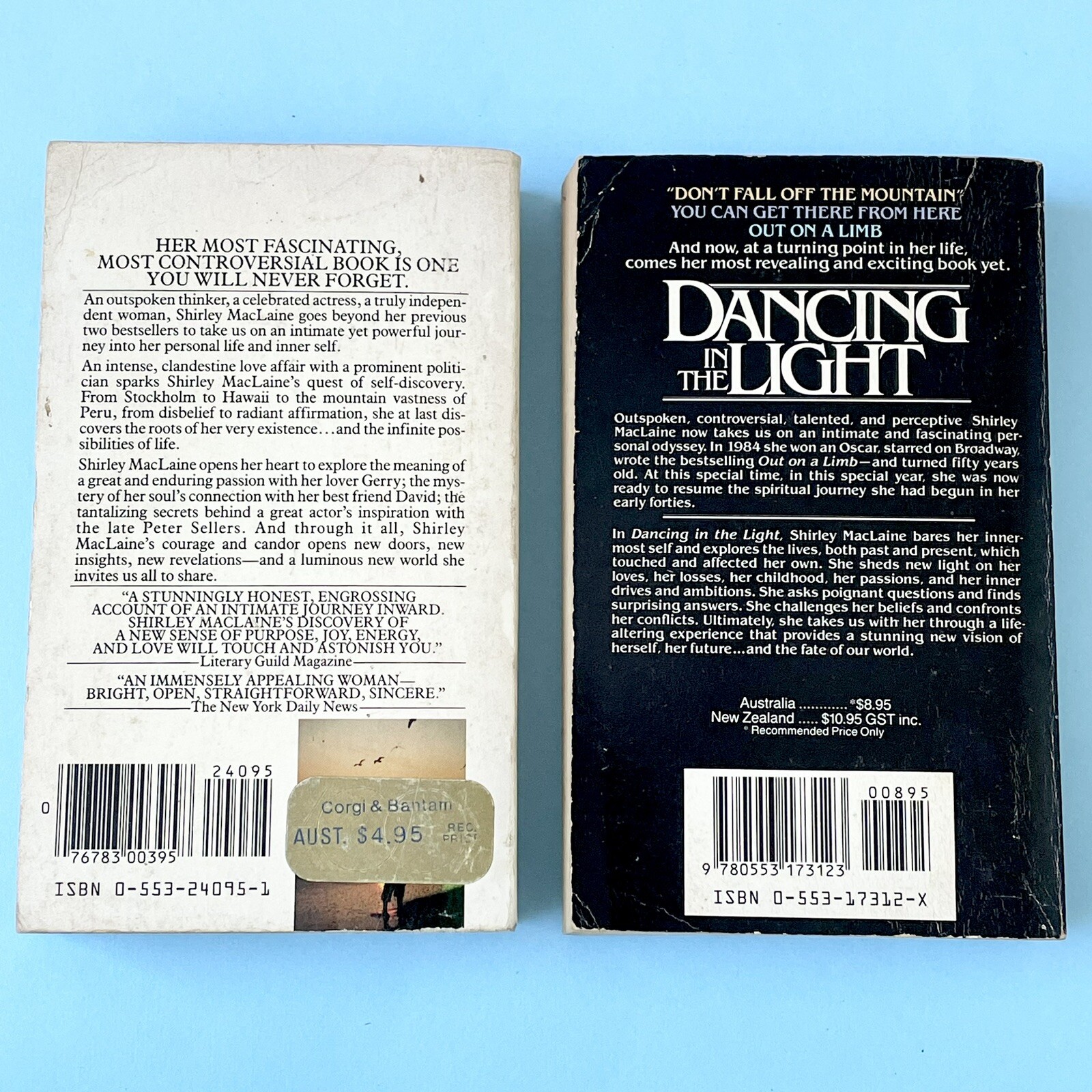 Shirley MacLaine - Dancing In The Light & Out On A Limb - Vintage Book ...