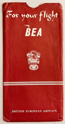 BEA British European Airways Airlines Seat Back folder - Envelope Only ...