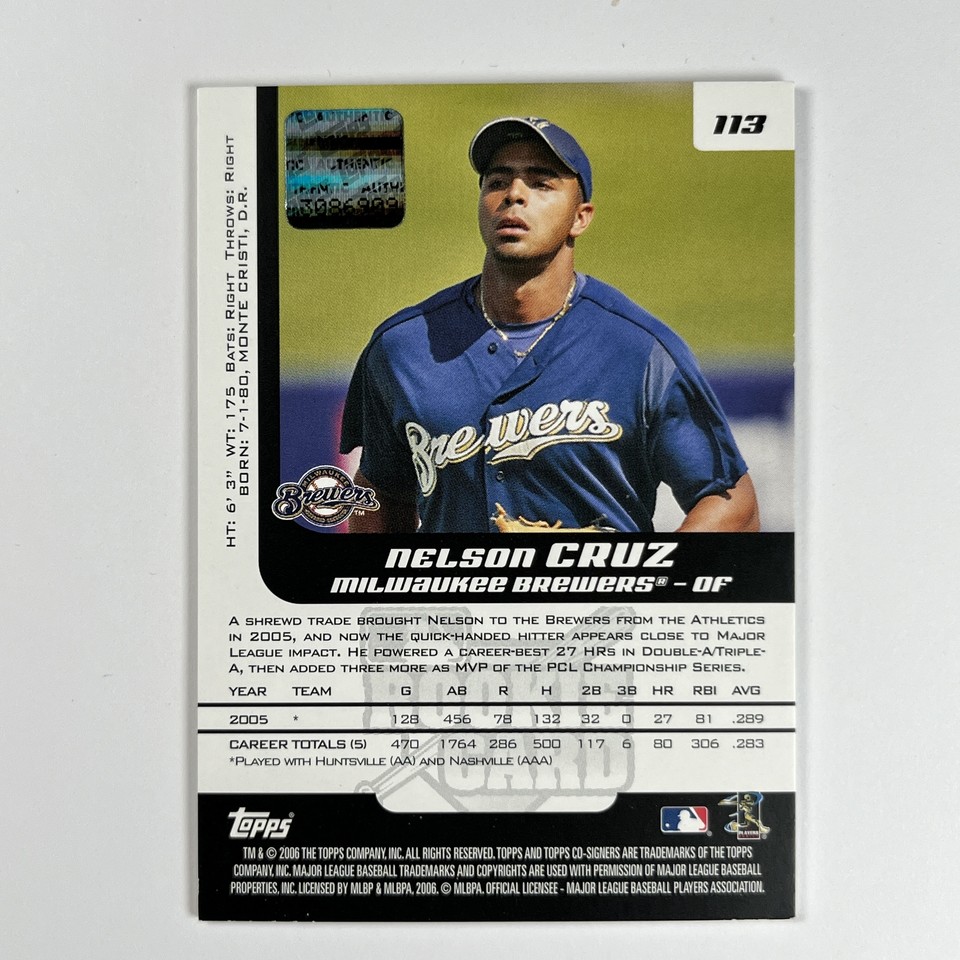 2006 Topps Co-Signers Nelson Cruz #113 Milwaukee Brewers Rookie | eBay