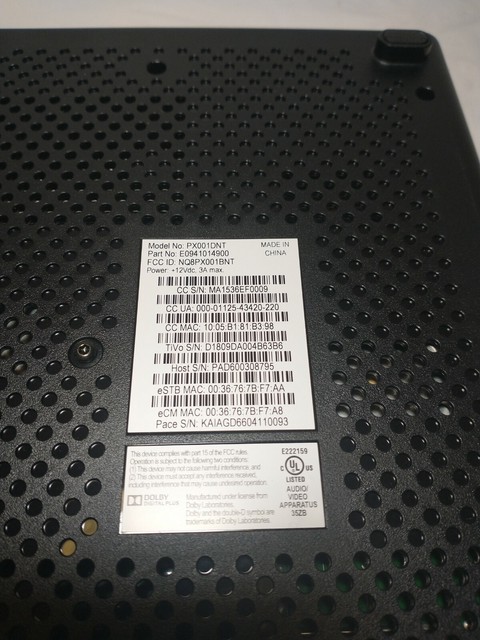 XTREAM MEDIACOM XFINITY TV Cable Box PX001DNT - *AS IS For Parts* for ...