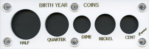 Capital Holder Birthday Gift Birth Year Coin Set Cent To Half 2x6 White ...