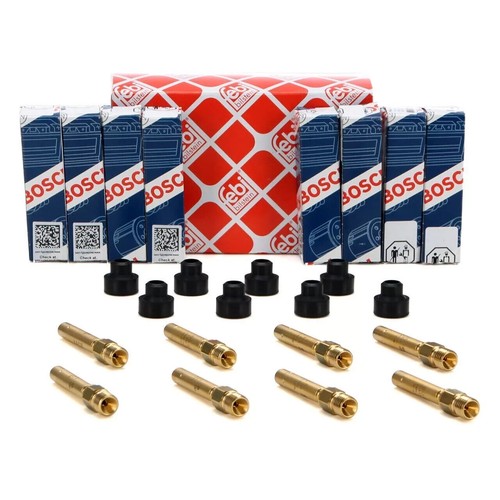 8x Bosch 0437502047 Fuel Injector + Holder for Mercedes 190 W201 W124 W126