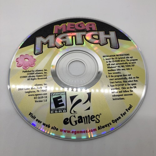 Mega Match PC CD-ROM eGames 2004 game for Windows 98/Me/2000/XP ...