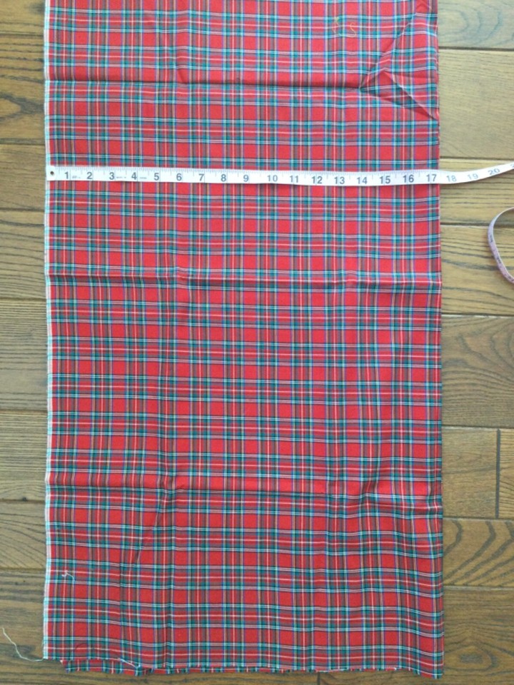 Plaid Cotton Fabric Vintage Red Stewart 34W x 65L Pre-owned Unused | eBay