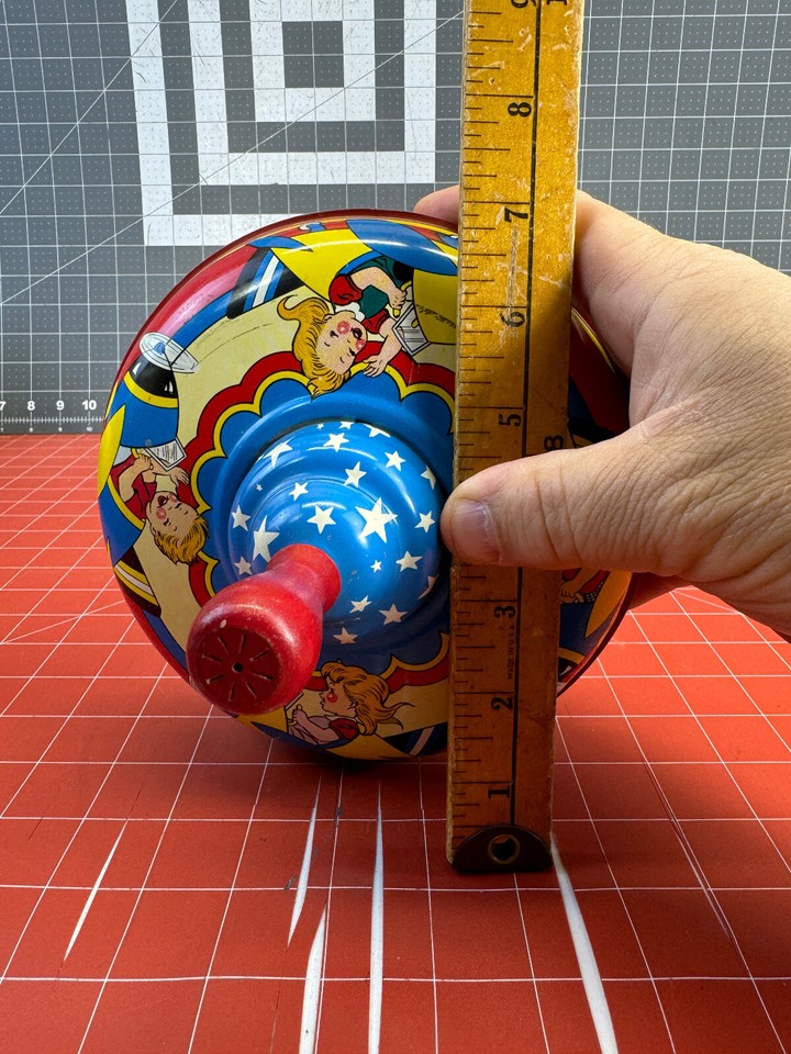 Vintage Toy Metal Airplane Spinning Top Ohio Art 1950's Good Color ...