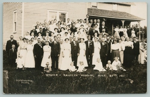 Grant-Shawano WI~Minnie Stuhr-August Krueger Wedding Pic~1911 CJ ...