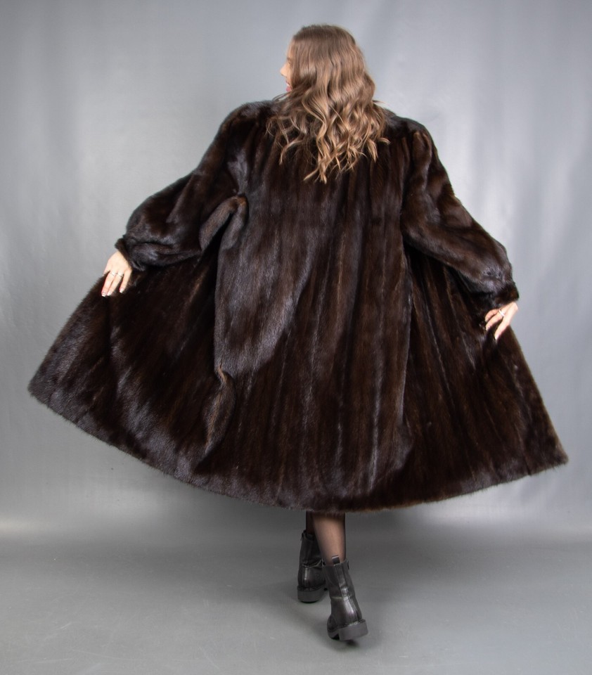 13753 GLAMOROUS REAL MINK COAT LUXURY FUR VERY LONG PELZ BEAUTIFUL LOOK ...