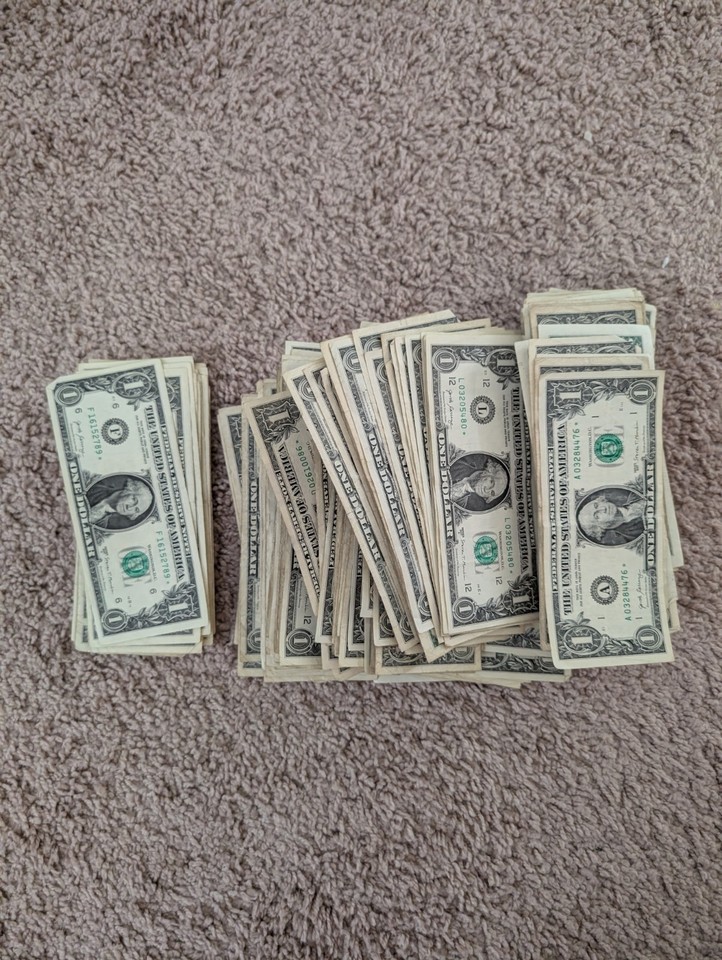 $1 Dollar Bill Star * ⭐ Note Lot- 327 Bills - Random Years - Circulated ...