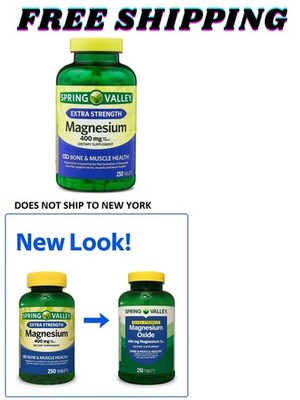 Spring Valley Extra Strength Magnesium Dietary Supplement 400 Mg 250 ...