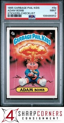 1985 GARBAGE PAIL KIDS STICKERS #8a ADAM BOMB SERIES 1 CHECKLIST PSA 9 ...