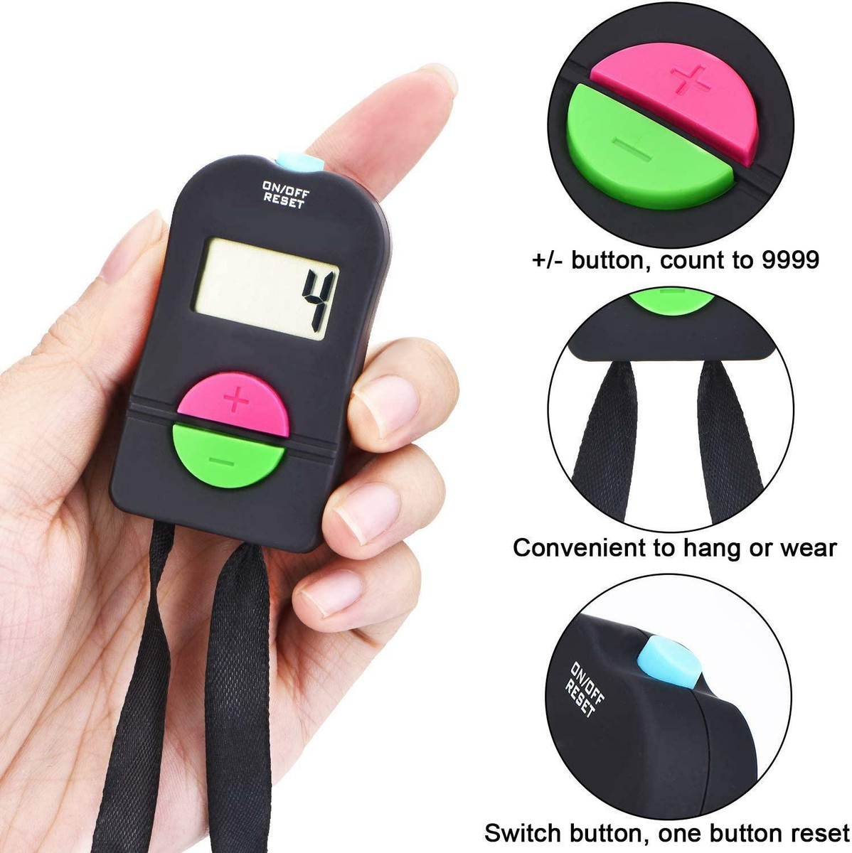 Hand Tally Counter 3-Pack Digital Up/Down Counters - Electronic Tally ...