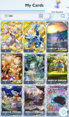 Pokemon TCG Pocket Crown Palkia + Crown Dialga starter acc + 780 pack ...