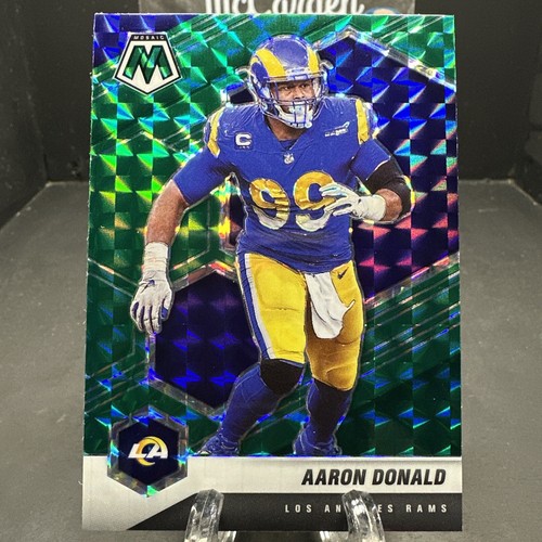 2021 Panini Mosaic Mosaic Green Prizm Aaron Donald #120 Los Angeles ...