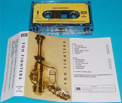 FOO FIGHTERS "Foo Fighters" 1995, MADE IN PERU, YELLOW PAPER LABEL ...