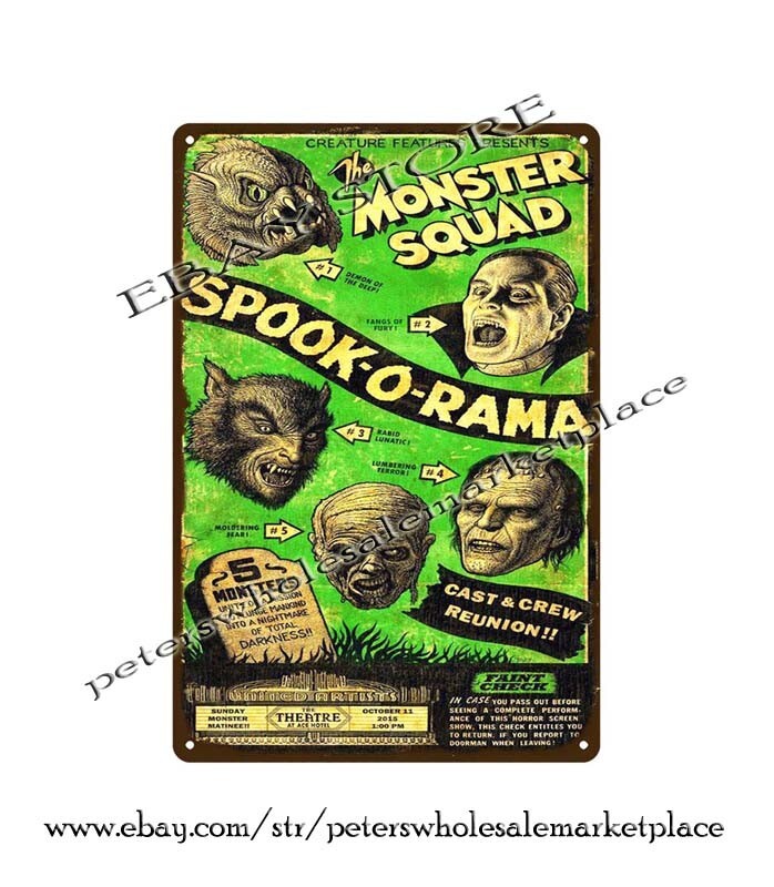 Classic Monster Movies The Monster Squad SPOOK-O-RAMA Poster metal tin ...