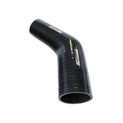 Aeroflow AF9202-250-200 Silicone Hose Reducer 45Deg; Black I.D 2.50-2. ...