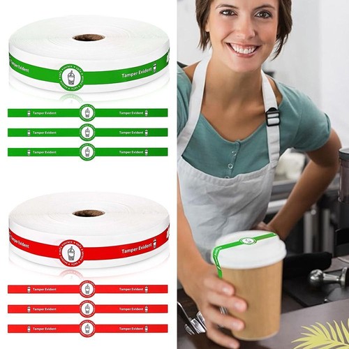 100PCS Paper Seal Labels Long Stripe Safe Secure Tag Bakery Cafe | eBay