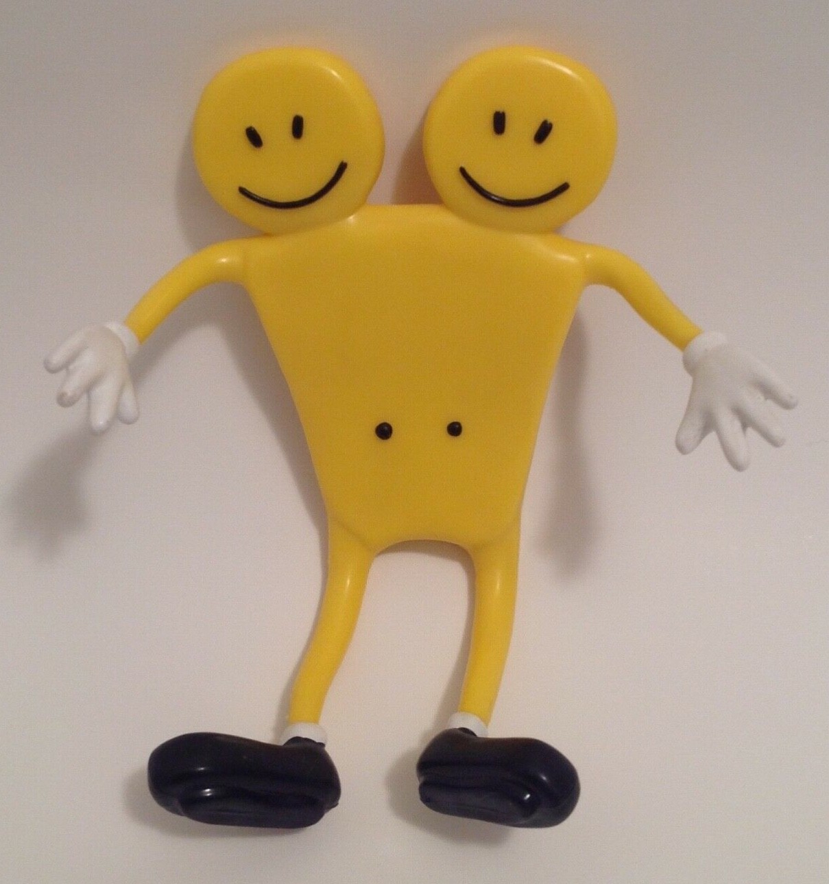 Vintage SMILEY FACE RARE Double headed Bendy Rubber Doll Accoutrements ...