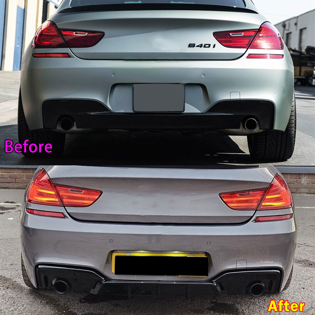 Rear Diffuser Daul Exhaust For 12-18 BMW F06 F12 F13 Performance Lip ...